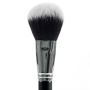 Large Finishing Powder Makeup Brush - Big Fluffy Domed Powder Make Up Brushes for Full Face, Body Bronzer Contouring, Loose, Mineral, Compact, Translucent Powders, Soft Synthetic Vegan Cruelty Free