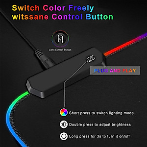 Personalized RGB LED Gaming Mouse Pad Make Your Own Customized Large Gaming Mousepad Custom Mouse Mat for Office Dorm Personalised Gifts Presents for Gaming Lovers, 35.4x15.7in