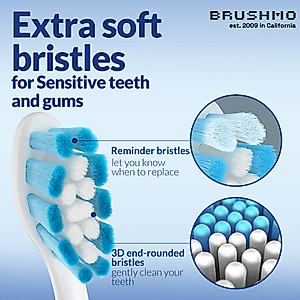 Brushmo Optimal Gum Care for Philips Sonicare Toothbrush Heads HX9033/65 Alternative to Genuine Sensitive Oral Health, 8 Pack, White, BM938