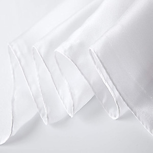 Bellonesc Silk Scarf 100% silk Long Lightweight Sunscreen Shawls for Women(white)