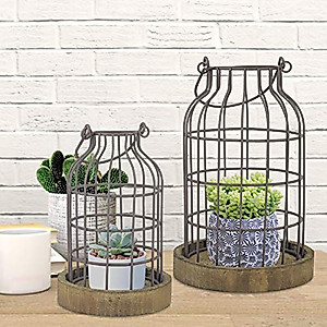 Stonebriar SB-5393C 2PC Wire METAL CLOCHE SET, Set of 2, Brown