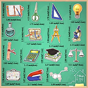 QTL School Stickers for Teacher Students Back to School Party Supplies Waterproof Vinyl Stickers for Water Bottles Laptop 50Pcs