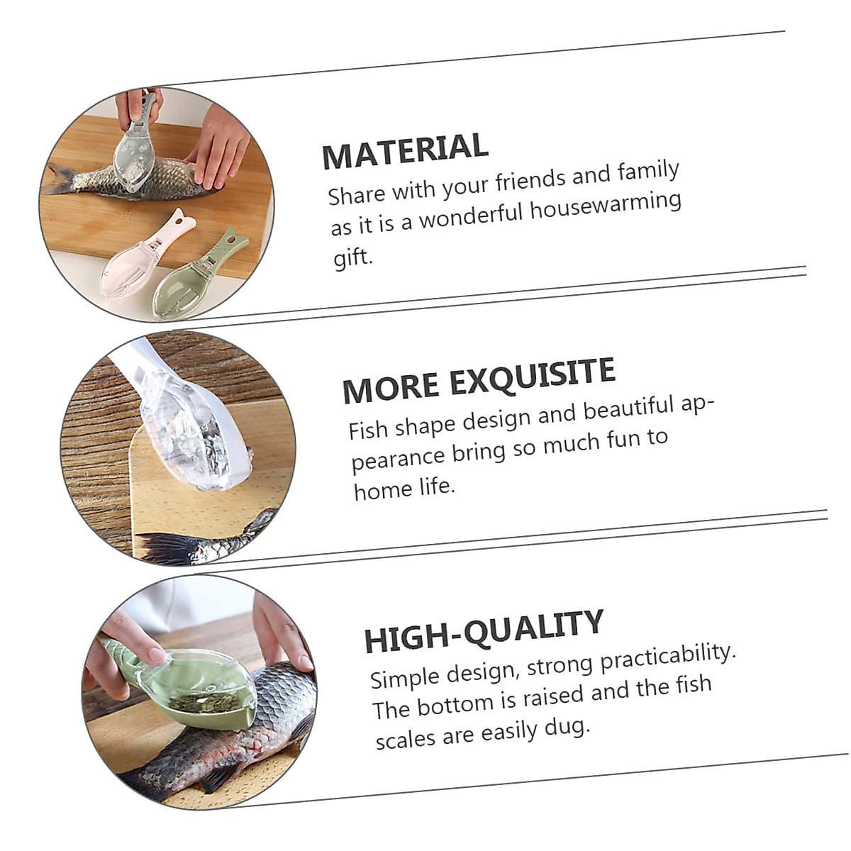 Holibanna 6 pcs Scale Remover Fish Cleaning kit Shrimp deveiner Tool frogmore Shrimp Cleaner Fish Scaler Shrimp Peeler and deveiner Tool Coconut Grater Tools as Peeling Machine with Cover