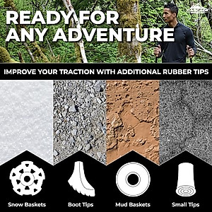 Cascade Mountain Tech Trekking Poles - 2 Piece Carbon Fiber Monopod Walking or Hiking Sticks with Accessories Mount & Adjustable Quick Locks (Set of 2), Mossy Oak Elements Contour Pattern