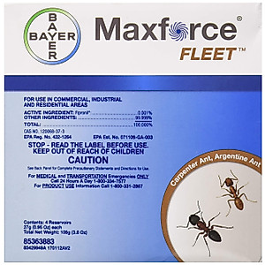 BASF Advance Carpenter Ant Bait (8oz, White) and Bayer Max Force Fleet Ant Gel (Light Yellow)