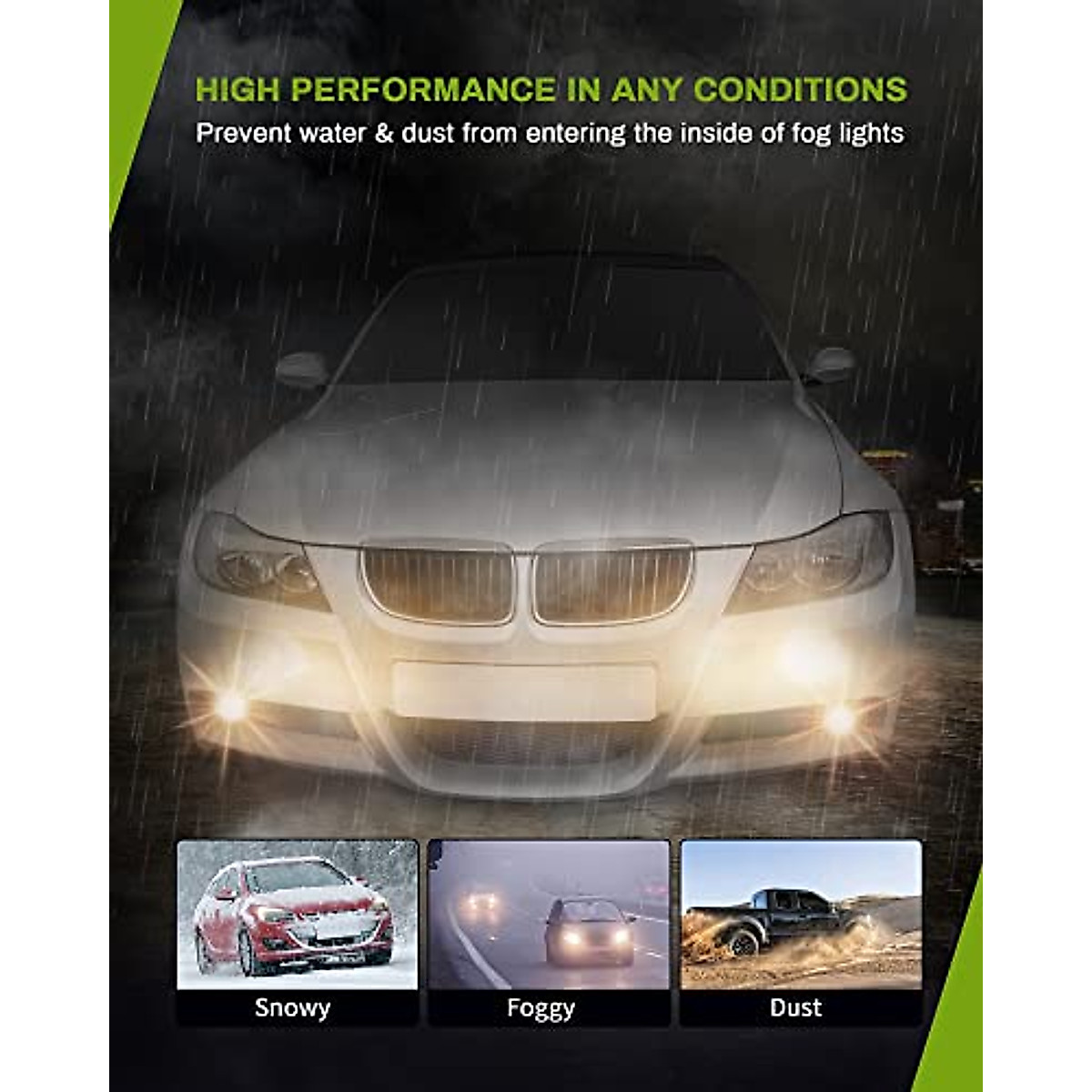 AUTOSAVER88 Fog Lights Compatible with 06-08 2006 2007 2008 BMW E90 3 Series 323i / 325i / 325xi / 330i / 330xi / 335i / 335xi / 328i / 328xi Fog Light Replacement ,with 12V 55W H11 Bulbs
