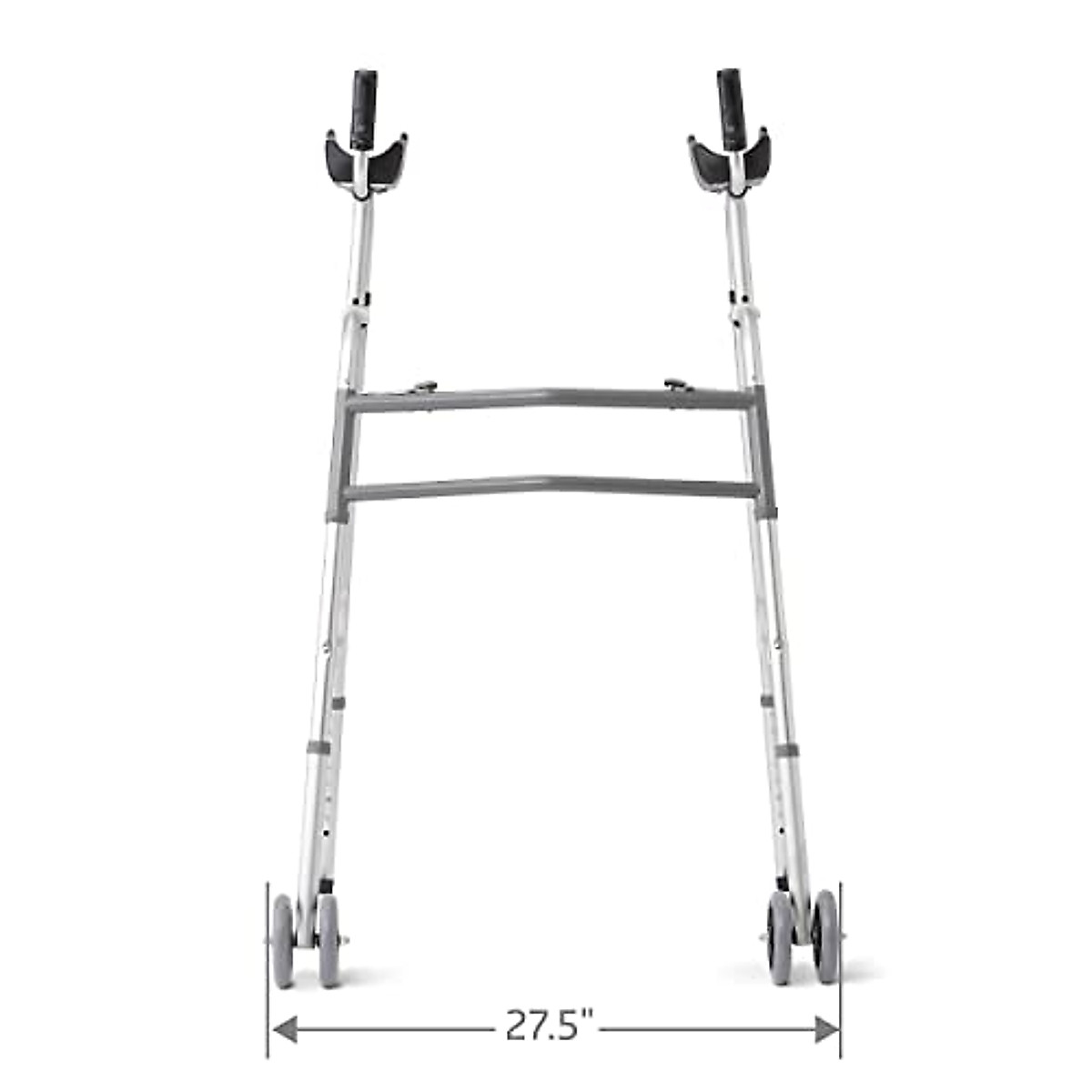 Medline Upright Walker with 5” Dual Wheels, Forearm Walker with Armrests, Height Adjustable, 300lb Weight Capacity