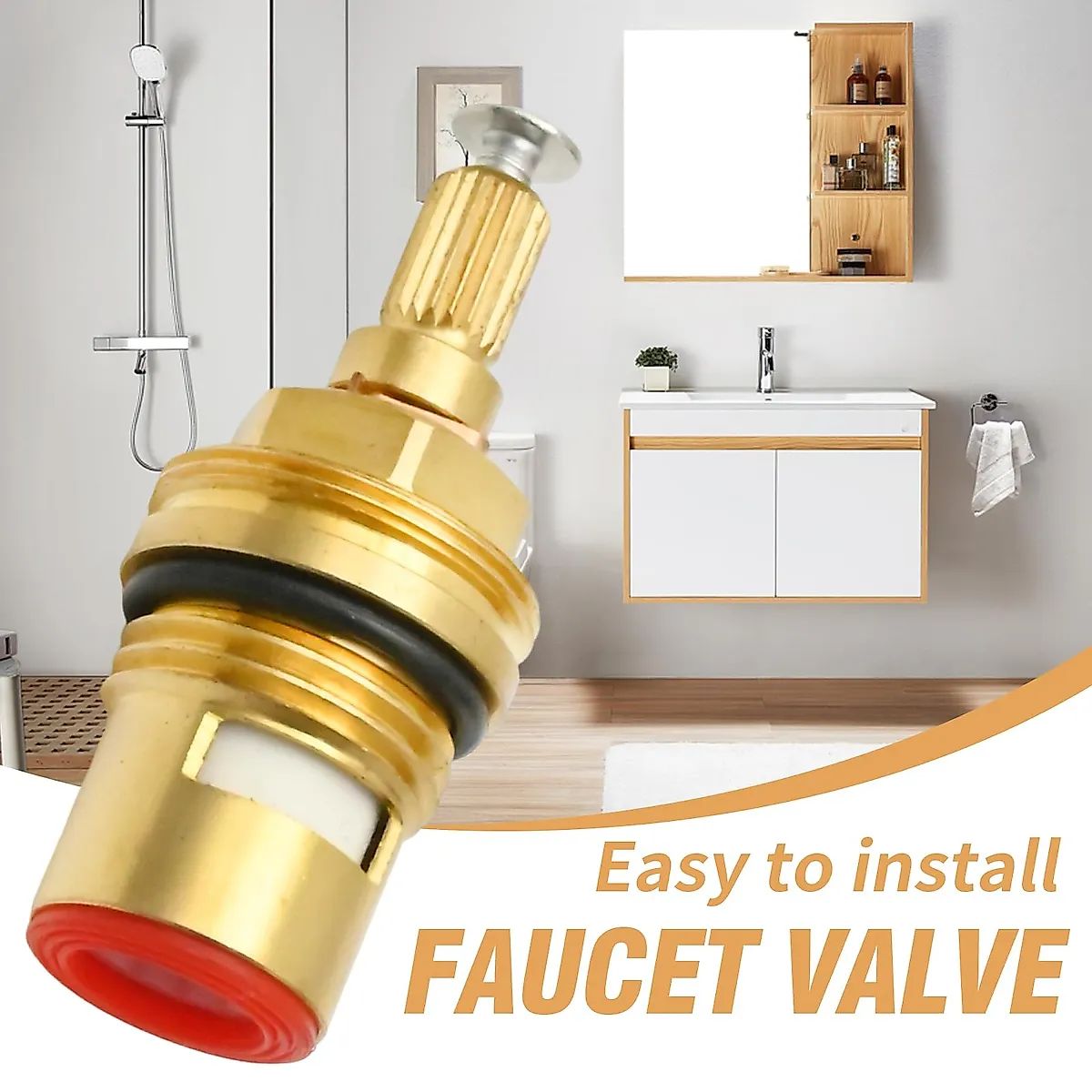 VIKKSAER 2PCS 1/2 Inch Hot & Cold Ceramic Cartridge, 2 Hole Mount Tap Faucet Cartridges, Replaces 45882000 45883000