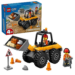 LEGO City Yellow Construction Wheel Loader Building Sensory Toy - Construction Vehicle Toy for Toddlers, Boys and Girls, Ages 4+ - Educational, Learning Gift Idea for Preschoolers - 60450