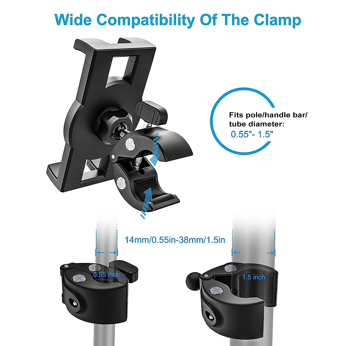 woleyi Tablet Mic Stand Holder, Microphone Music Tablet Mount with Ultra Stable C-Clamp, Compatible with iPad Pro/Air/Mini, Galaxy Tabs/Z Fold, Fire HD, iPhone, More 4.7-13" Cell Phones and Tablets