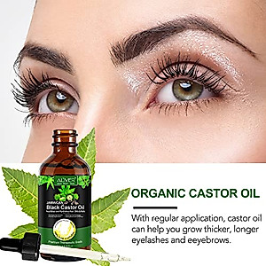 Castor Oil for Hair Growth,Eyelashes And Eyebrows,Jamaican Black Castor Oil,Natural Cold Pressed Hair Treatment Oils,Organic Hair Oil for Dry Damaged Hair,Skin And Nails,2.02 Fl.Oz