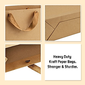 BagDream 8.6x4x7 25Pack Brown Kraft Paper Bags with Handles, Heavy Duty PaperParty Favor gift bags Retail Merchandise Bags Soft Cloth Handle Sturdy Paper Bags