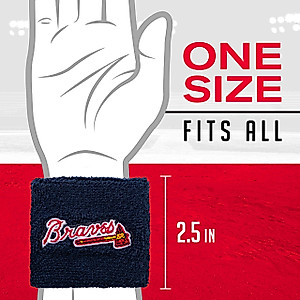 Franklin Sports MLB Wristbands, Team Specific, 2.5" x 2.5"