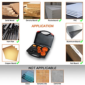 VIKITON Hole Saw Kit for Metal and Wood Plastic Project, Hole Saw Set with Case, 7/8 in to 2-1/2 in, Bi-Metal Hole Cutter with Flat and Smooth Cutting Drilling Edge, Fast Chip Removal