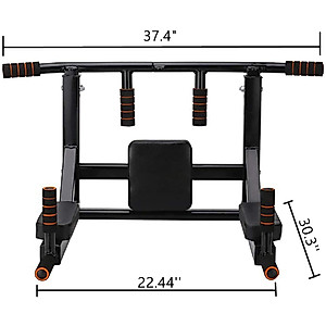 BDL Wall Mounted Pull Up Bar Chin Up bar Multifunctional Dip Station for Indoor Home Gym Workout, Power Tower Set Training Equipment Fitness Dip Stand Supports to 440 Lbs