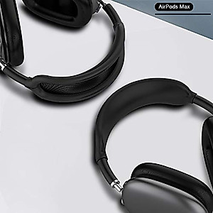 Seltureone Compatible for AirPods Max Headband Cushion, Silicone Earphone Protective Dustproof Sweat Proof Cover Accessories for AirPod Max Headphones Knit Mesh, Black