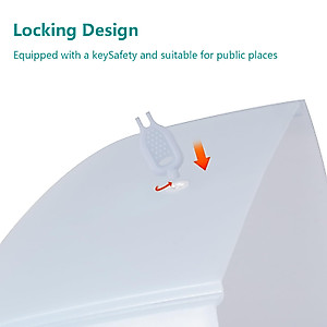 Paper Towel Dispenser Wall Mount, Commercial Touchless Hand Towel Holder with Lock, 8 Inch Roll, Automatic Tissue Dispensers for Bathroom Kitchen Office