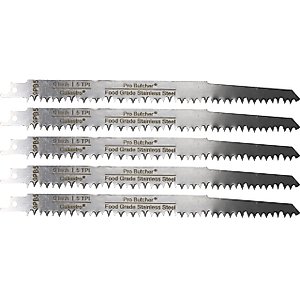 Caliastro 9-Inch Stainless Steel Frozen Meat Bone Cutting Saw Blades for Reciprocating and Sawzall Saws 5-Pack