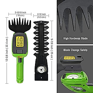 WORKPRO Cordless Grass Shear & Shrubbery Trimmer - 2 in 1 Handheld Hedge Trimmer 7.2V Electric Grass Trimmer Hedge Shears/Grass Cutter Rechargeable Lithium-Ion Battery and Charger Included
