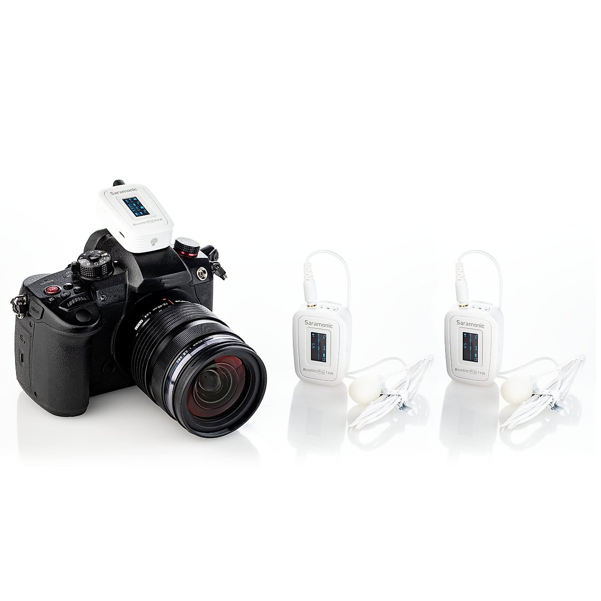 Saramonic Snow White Advanced 2.4 GHz 2-Person Wireless Clip-On Microphone System with Lavaliers for Cameras, Mobile Devices and More (Blink 500 Pro B2 Snow White) (BLINK500PROB2W)