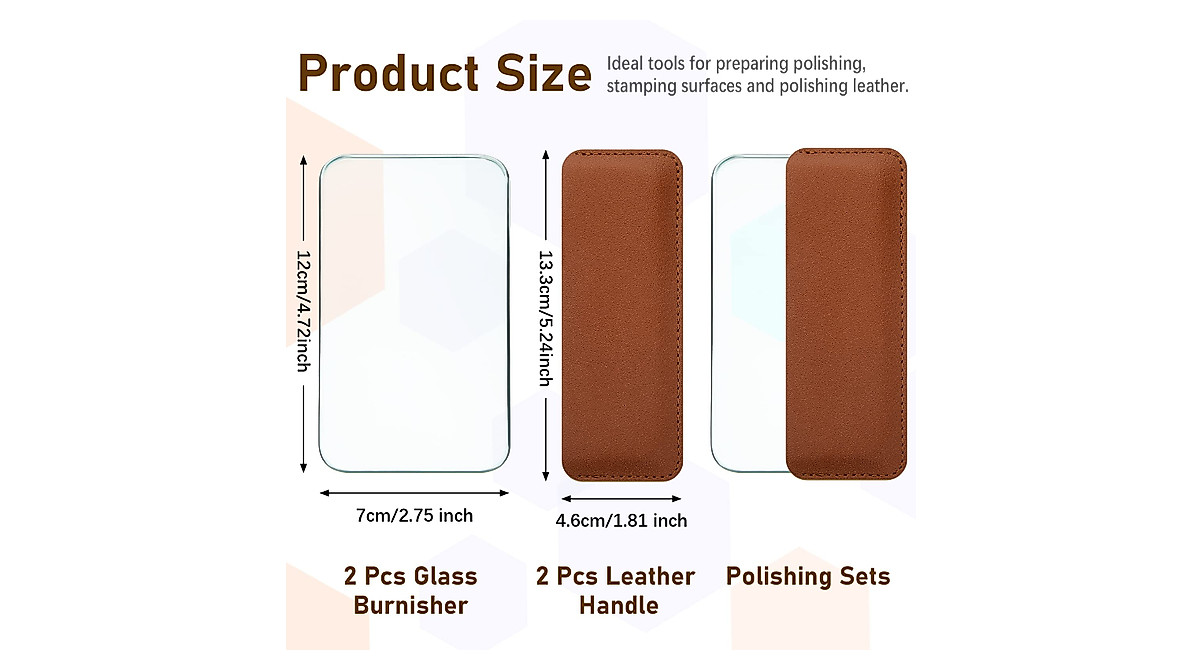 Remagr Leathercraft Glass Slicker Burnishing Tools for Leather Projects