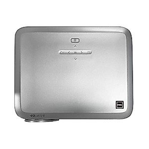 RCA RPJ138 Roku Smart Android Home Projector with Wi-Fi, Built in DVD Player, HD, LED, with RCA Stereo Audio Output, Grey