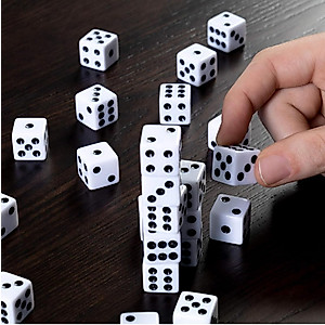 100 Bulk 16mm Dice 4 Color Assortment (Red, Blue, Black and White)