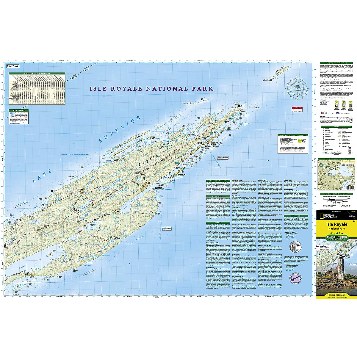 Isle Royale National Park Map (National Geographic Trails Illustrated Map, 240)