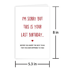 Leinessy Funny Fiancé Birthday Card, Rude Happy Birthday Card, Humor Bday Card for Husband to Be, Fiance Birthday Gift