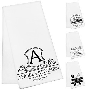 People People Personalized Kitchen Décor Tea Towel,Dish Cloth,Flour Sack for Housewarming,Wedding,Mother's Day,Grandma,Home Décor Gift,Thanksgiving,Gifts for Chef Daddy Mommy,Customize Initial,20x30