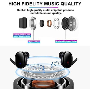 Wireless Earbuds, 30H Playtime Bluetooth Earphones Touch Control, Ear Hook Built-in Noise-canceling Microphone Headphones In-Ear Dual Bluetooth Headset with Built-in Mic for Work Sports Travel