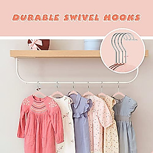 ManGotree Kids Velvet Hangers, 11.6" Non-Slip Toddler Hangers, Ultra Thin Space Saving Childrens Hangers with 360° Swivel Hook for Baby Clothes 15 Pack (Light Pink)