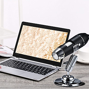 Digital Microscope Handheld Portable USB Microscope Camera with 8 LED Lights for Home, Clear Observation, Metal Bracket, Long Endurance, Portable, Widely Applicable