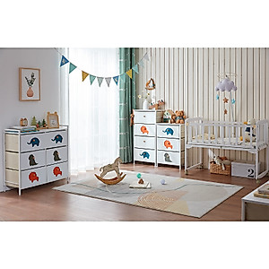 FRAPOW 3 Drawers Kids Dresser Bundle with 4 Drawers Children Dressers, Boys Storage Organizer Dresser for Baby Child Bedroom