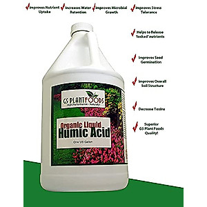 Organic Liquid Humic Acid with Fulvic Increased Nutrient Uptake for Turf, Garden and Soil Conditioning 1 Gallon Concentrate (Packaging May Vary)