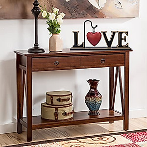 Rustic Wood Love Table Sign Freestanding Cutout Love Table Centerpiece Sign with Hanging Love Heart Decorative Love Word Sign Fireplace Tabletop Decor for Wedding Valentine's Day Gift