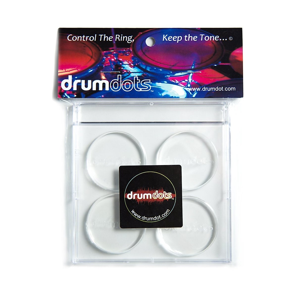 Drumdots - Drum Dampening Control that Reduces the Over-Ring Without Changing the Tone of your Drum - 2 Pack