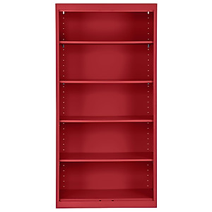 Sandusky BA40361872-01 5-Shelf Elite Series Wielded Bookcase with Adjustable Shelves, Open Display Bookshelf for Home, Office, 18"D x 36"W x 72"H, Red