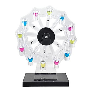 YTCYKJ LED Neon Champagne Wine Acrylic Cup Holder, Ferris Wheel Shape, Rechargeable Cocktail Shelve, Colorful Light,Liquor Bottle Display Rack for Party Club, KTV, Bar,Birthday, Wedding, Anniversary