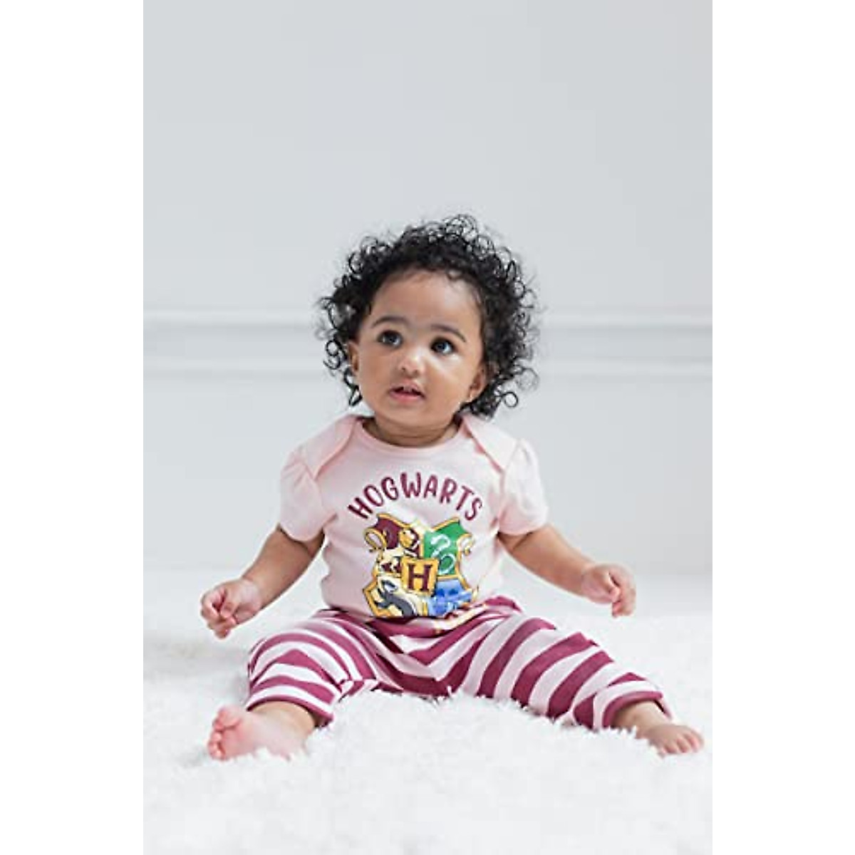 Harry Potter Hedwig Owl Hogwarts Baby Girls 3 Piece Outfit Set: Hoodie Pants Bodysuit White 3-6 Months