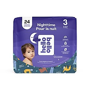 Hello Bello Premium Overnight Baby Diapers Size 3, 24 Count, Unisex, Ultra Absorbent and Soft, Eco-Friendly Disposable Diapers for Babies and Toddlers