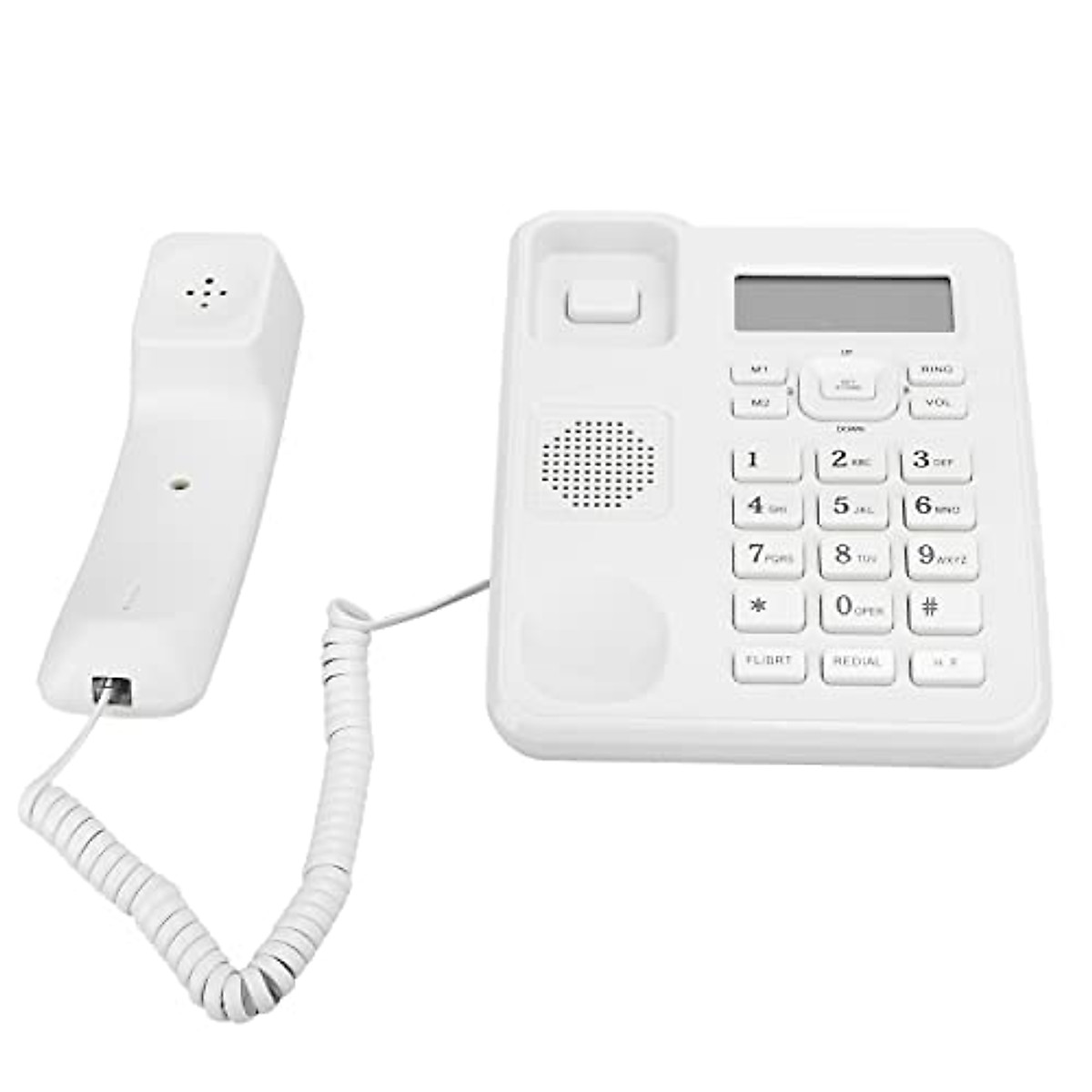 Eboxer Corded Telephone, Large Button Business Landline Phone, DTMF FSK Dual System, with LCD Screen Display, 16 Ringtones, for Household Hotel Domestic Home Office, White