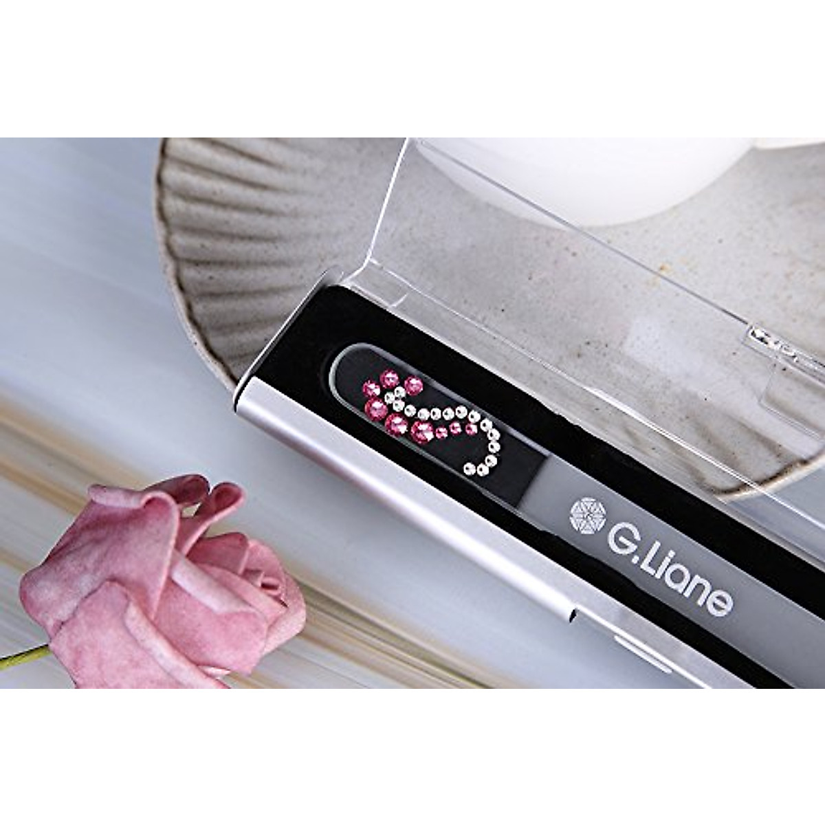 Glass Nail File With Austria Crystals – G.Liane Professional Crystal Fingernail Files In Aluminum Case Perfect Manicure Set For Women Men Kids Nail Care Gift Set (Pink Seahorse)