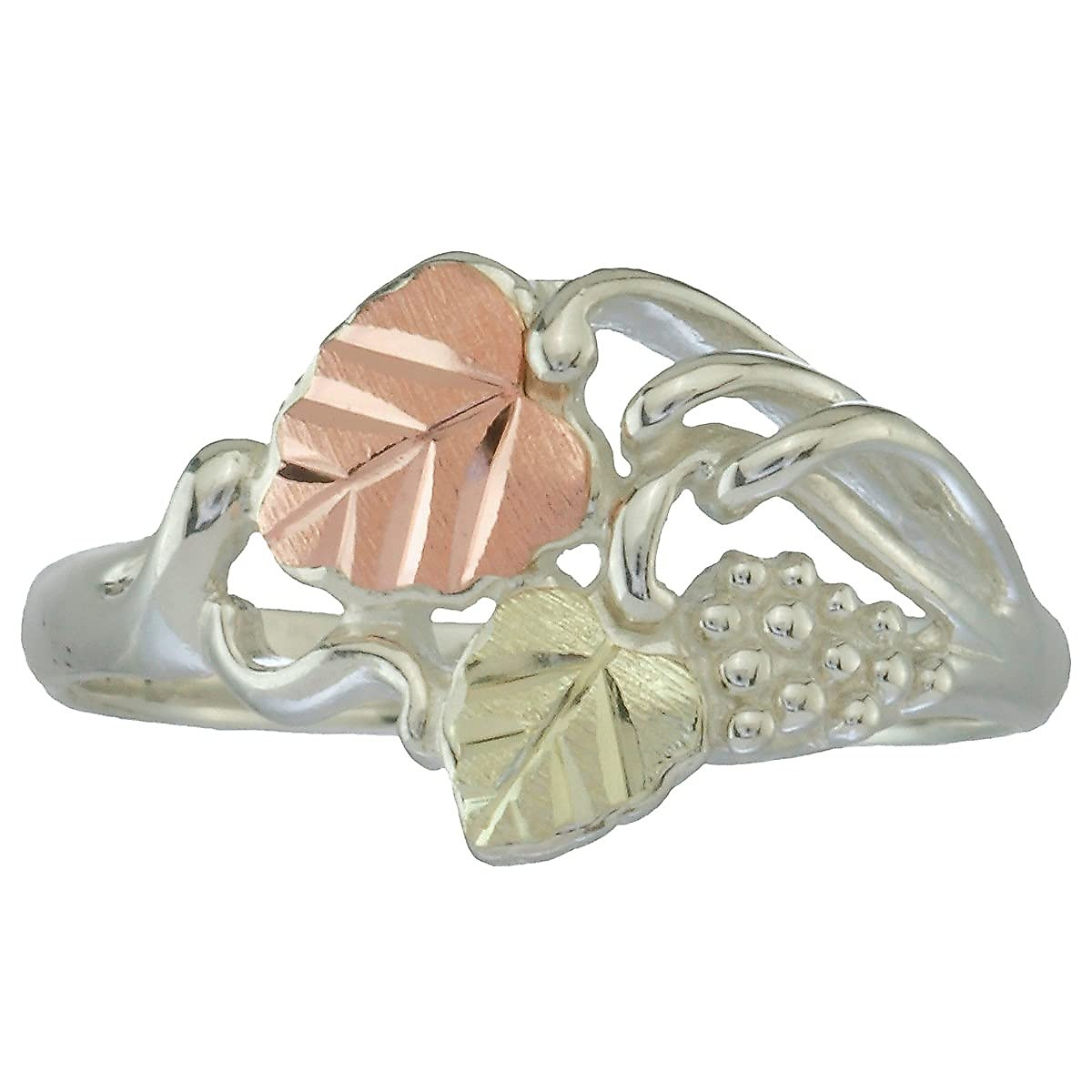 Black Hills Gold Grapes on Vines Ring in Sterling Silver