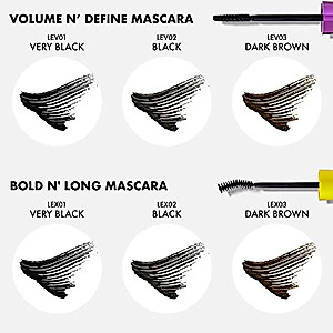 Kiss New York Volume N’ Define Mascara, No Flaking, No Smudging, No Clumping, Water-Resistant Long Wearing Mascara (Very Black)