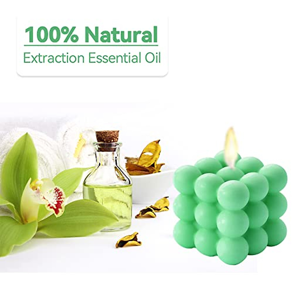 Aokala Scented Bubble Cube Candles, Candles for Home Decor Scented, 5.4 oz Soy Wax Aromatherapy Candle, Aesthetic Room Decor Cute Danish Pastel Large Decorative Shaped Candles Gifts - Freesia(White)