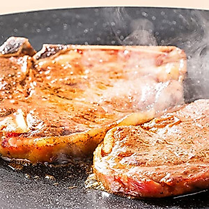 Buachois Korean Grill Pan,Nonstick Round Griddle Grill Pan for Korean BBQ,Round BBQ Griddle with Handle,Multifunctional Stove Plate for Meats, Pancakes, Ribs (Gas Model 30cm)