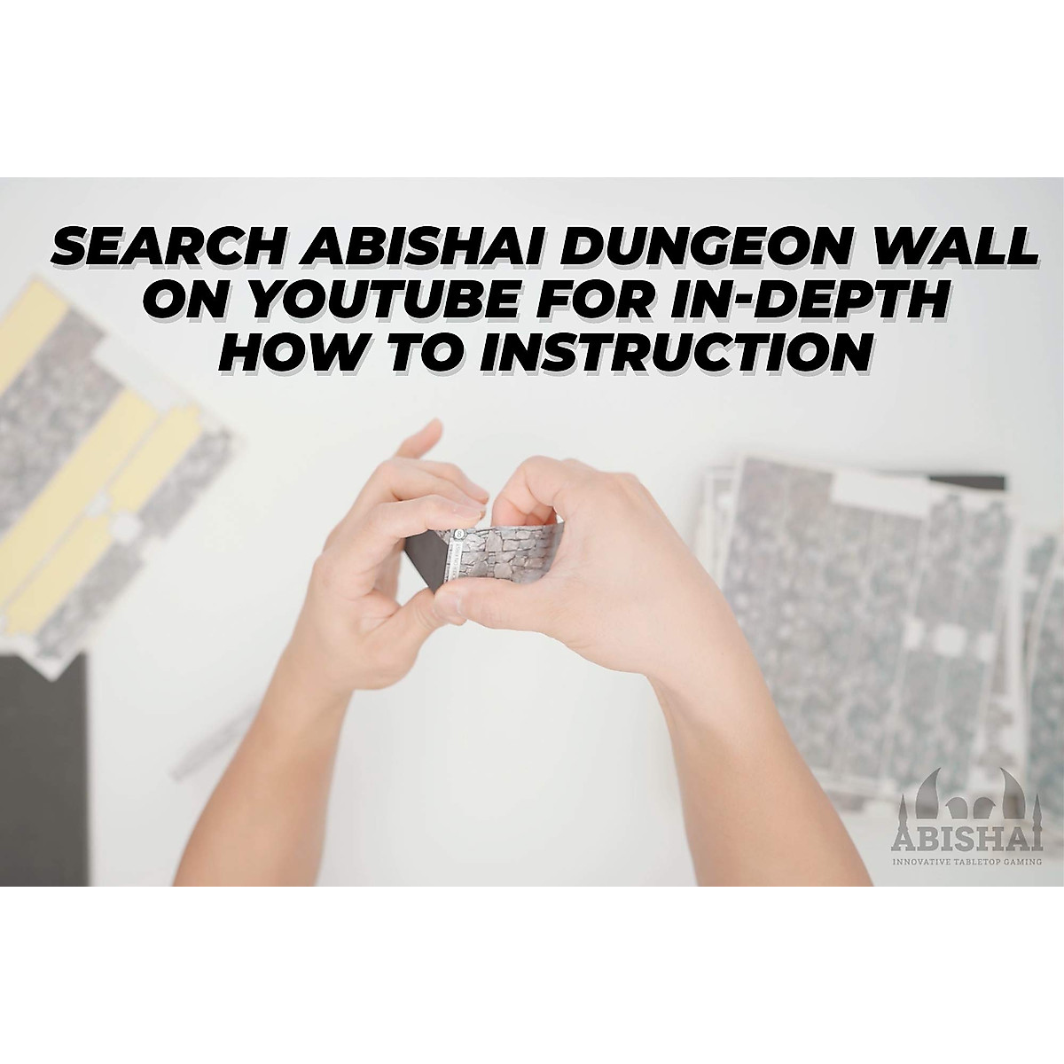 DIY Modular Dungeon Wall System - Stone Graphic 28mm Miniature Roll Playing Game - Dungeons and Dragons Maps - DND Role Play - Battle Grid Mat Accessory