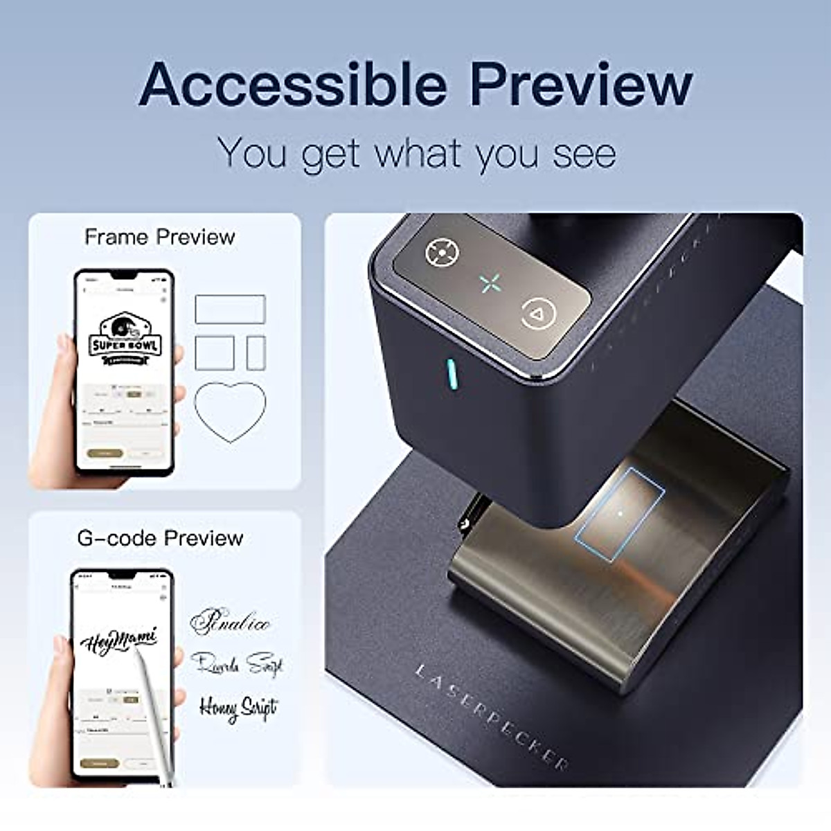 LaserPecker 2 Laser Engraver, Laser Engraving Machine with Roller Portable Laser Engraver Cutter Compact Desktop Handheld Laser Etching Machine for Coated Metal Leather - with Storage Box/Power Bank