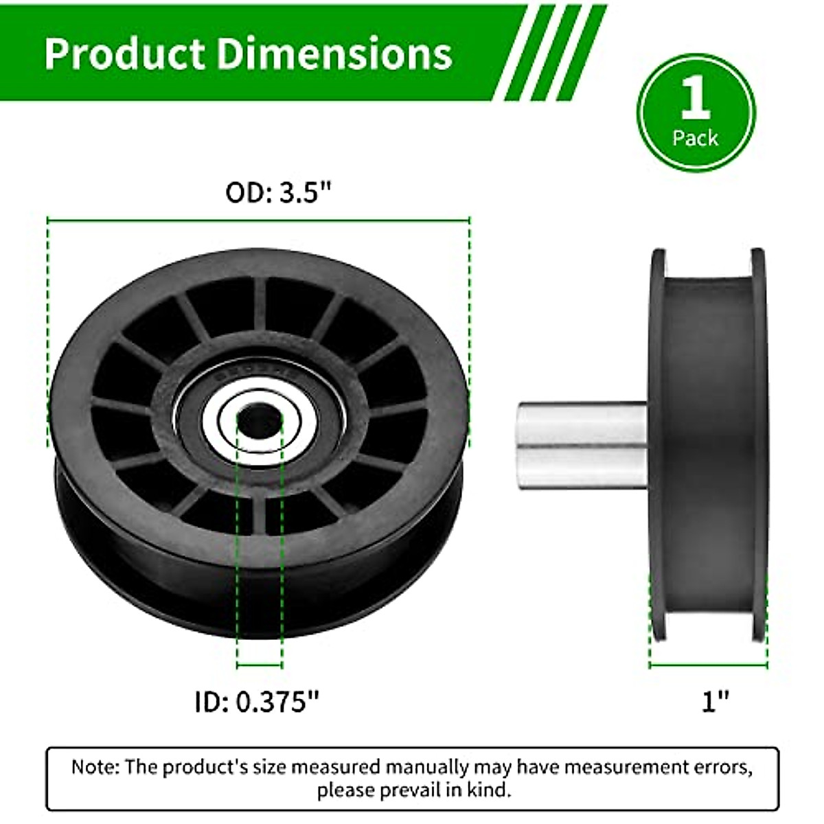Idler Pulley 179114 532179114 Replacement for Craftsman Mower - Flat Idler Pulley Compatible with Craftsman LT1000, Hu sqvarna Po ulan Pro AYP Riding Mower, Replace 12644 280-934
